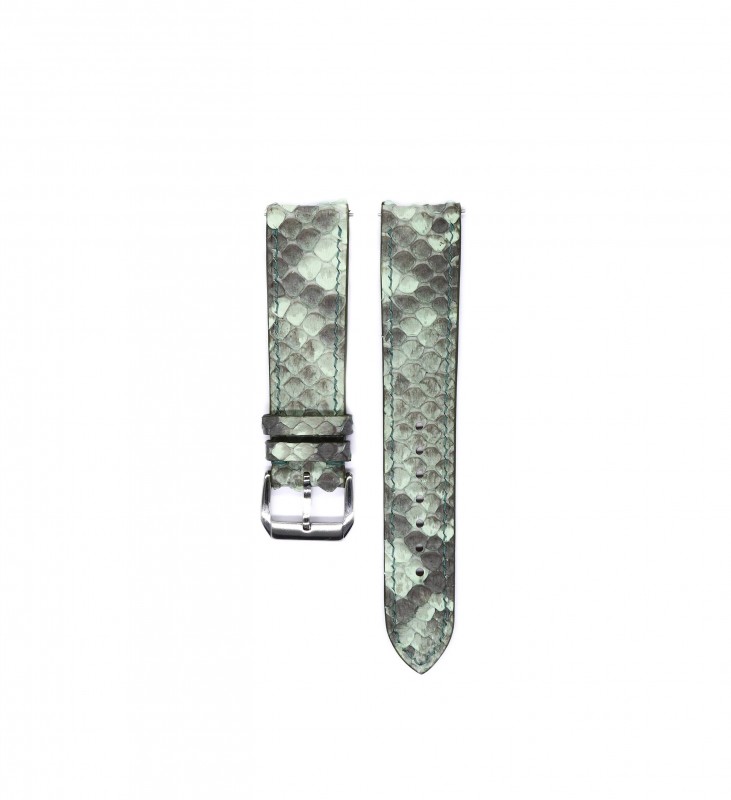 Green Python watch strap – LUXOR | Handmade Leathers